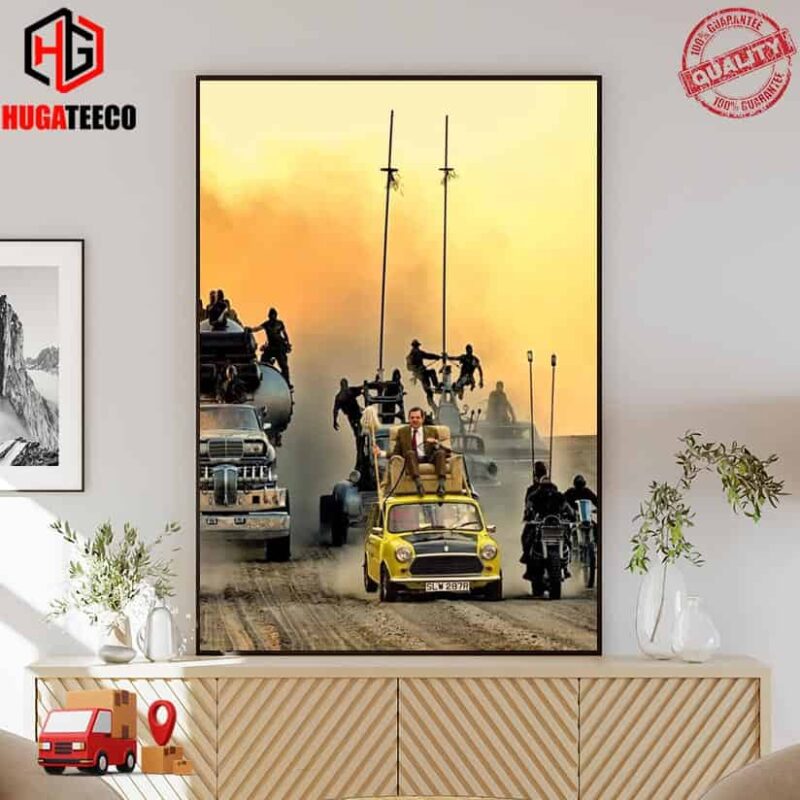 Memes Funny Mr Bean And The Mad Max Army Poster Canvas - Hugateeco