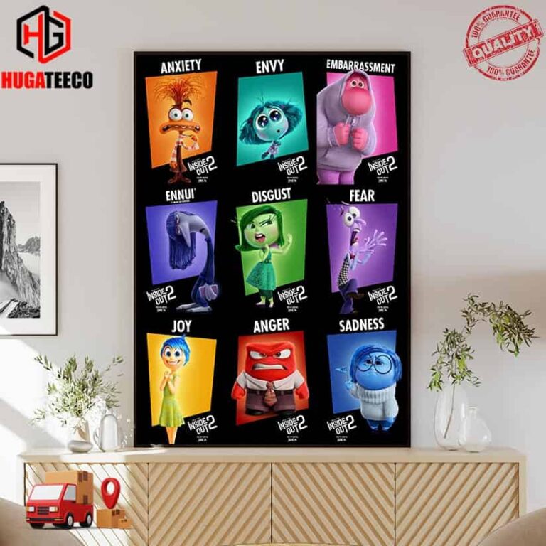 Official New Character Poster For Pixar's Inside Out 2 Poster Canvas ...