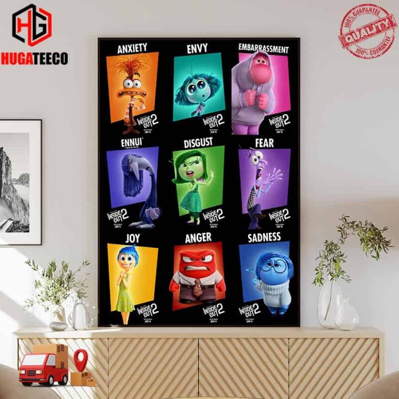 Official New Character Poster For Pixar's Inside Out 2 Poster Canvas ...