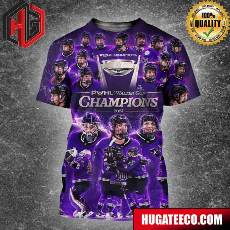 PWHL Minnesota PWHL Walter Cup Champions 2024 T-Shirt - Hugateeco