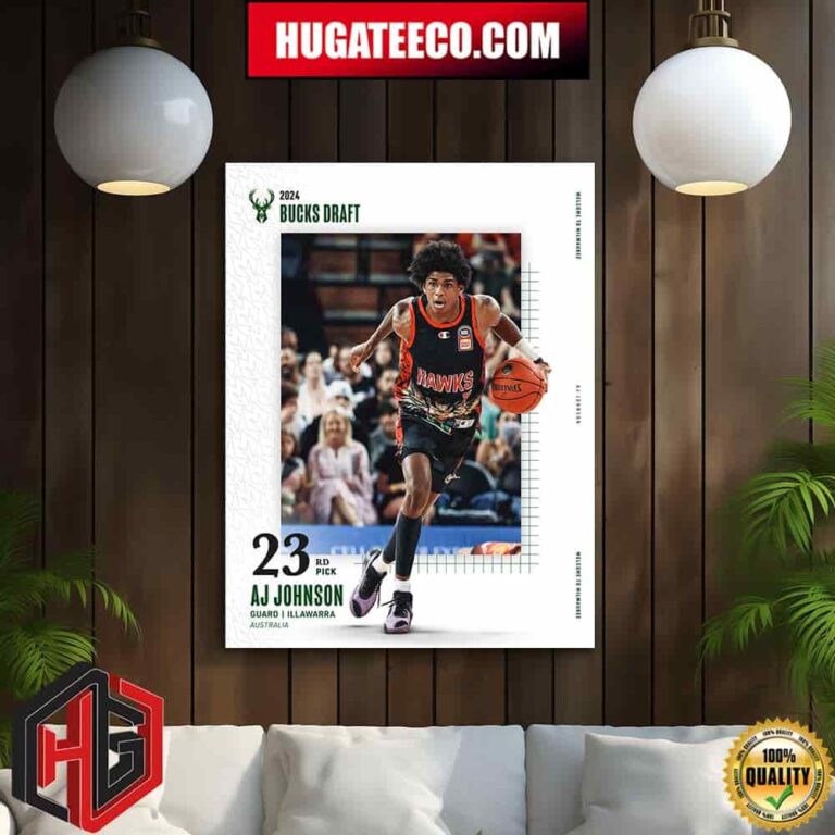 Welcome To Milwaukee Bucks Aj Johnson 23rd Pick NBA Draft 2024 Home ...